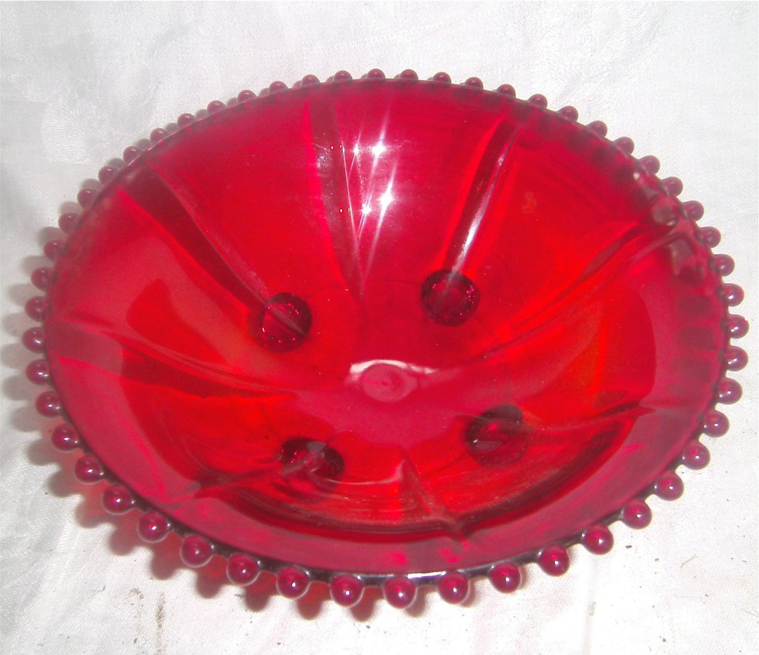 IMPERIAL GLASS CO – Candlewick – Ruby – 9" Ftd. Bowl - Rare!! - Etsy