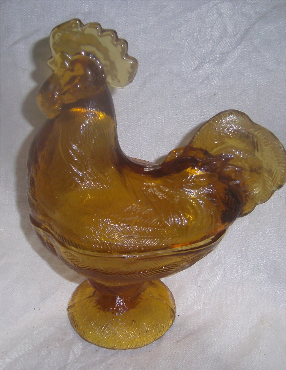 WESTMORELAND GLASS COMPANY – Amber Standing Rooster 10” Tall - Etsy