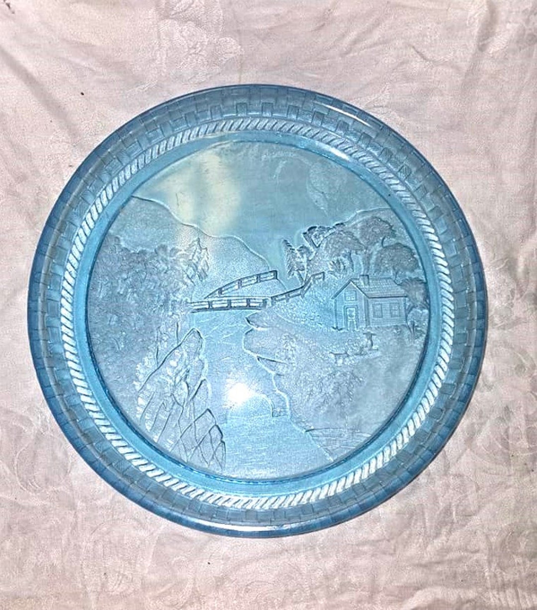 EAPG – Currier & Ives – Copper Blue – Water Set Tray - Etsy