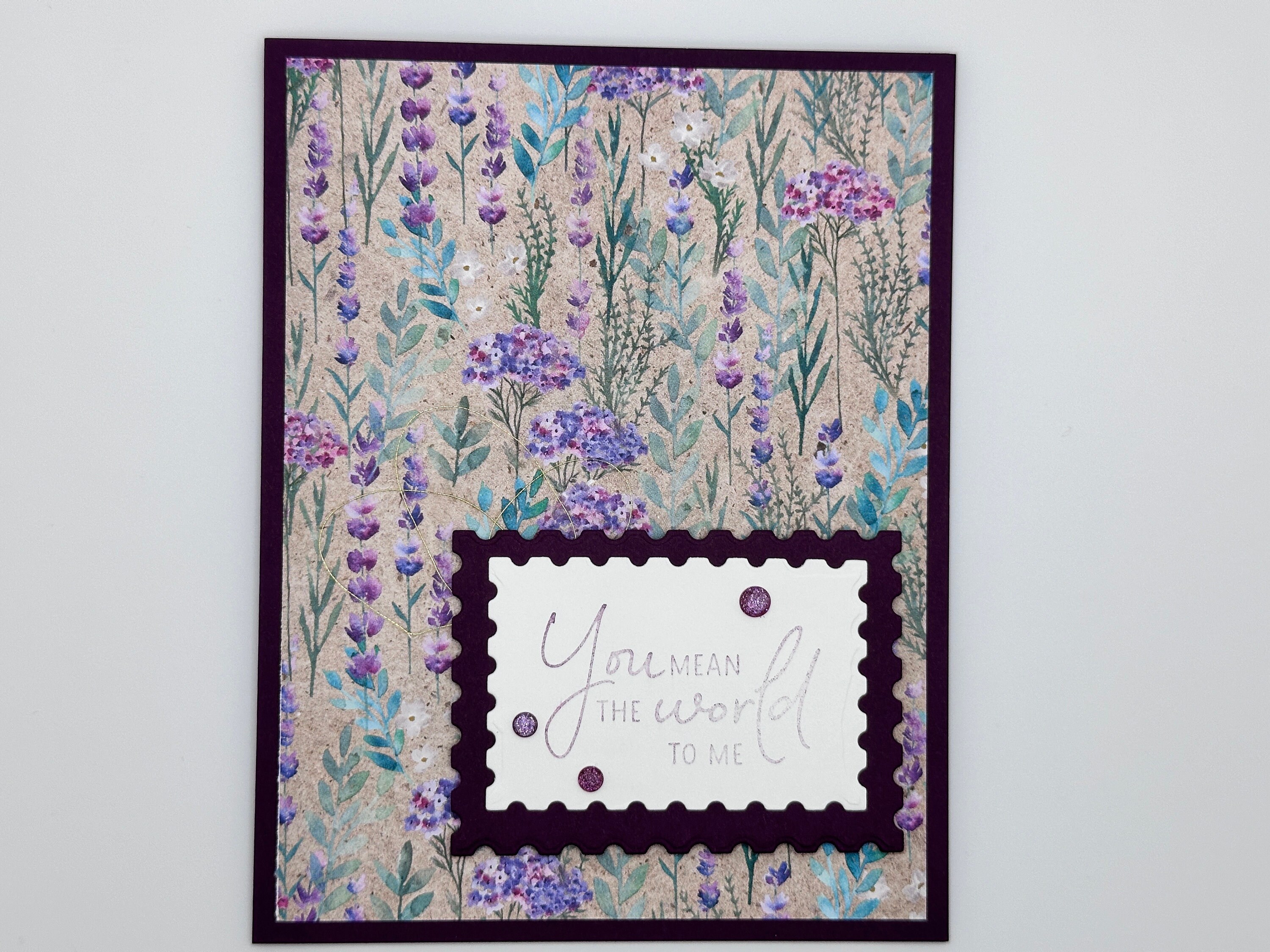 Handmade Greeting Card - Lavender - Etsy