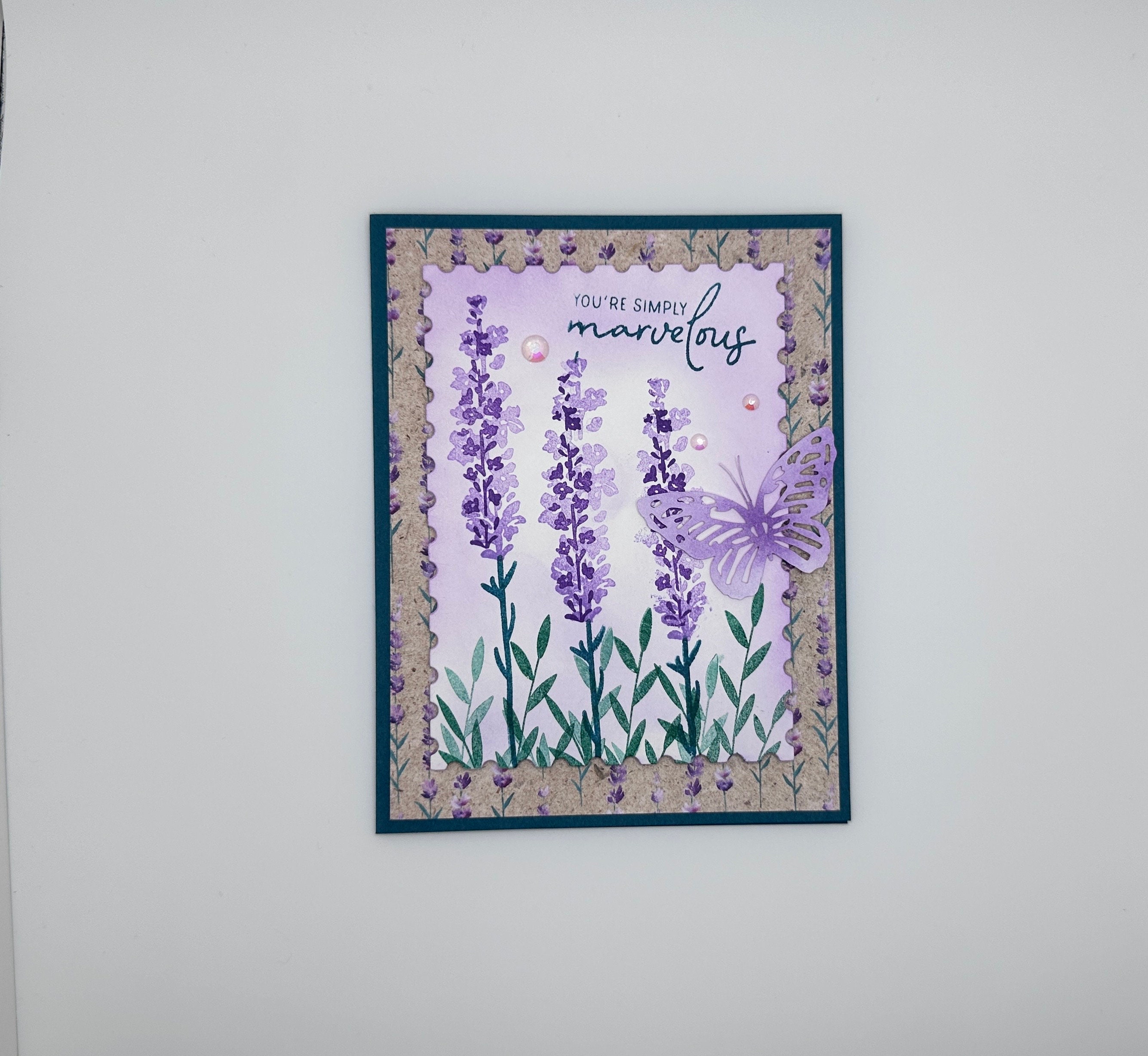 Handmade Greeting Card - Lavender - Etsy