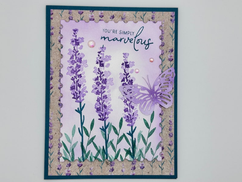 Handmade Greeting Card - Lavender - Etsy