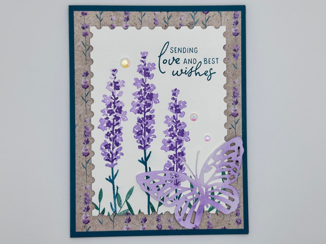 Handmade Greeting Card - Lavender - Etsy