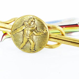 Antique Victorian Brass Court Jester Embellishment Brass Slip Style Tie ...