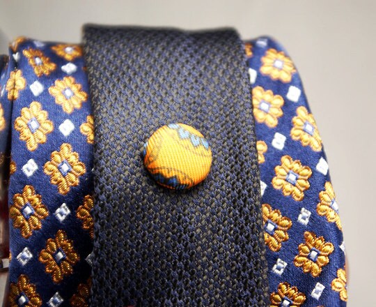 Magnetic Tie Tack. Upcycled Antique Victorian Tinted Metal Button With ...