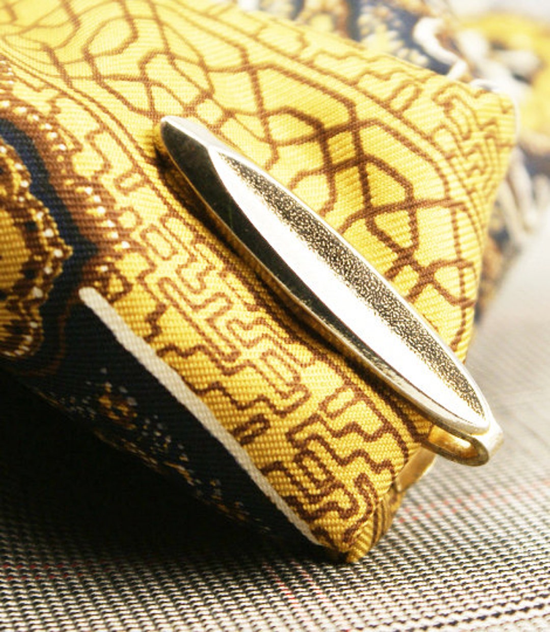 Authentic Old School Vintage Tie Bar or Tie Clip Gold Tone Scoop Design ...