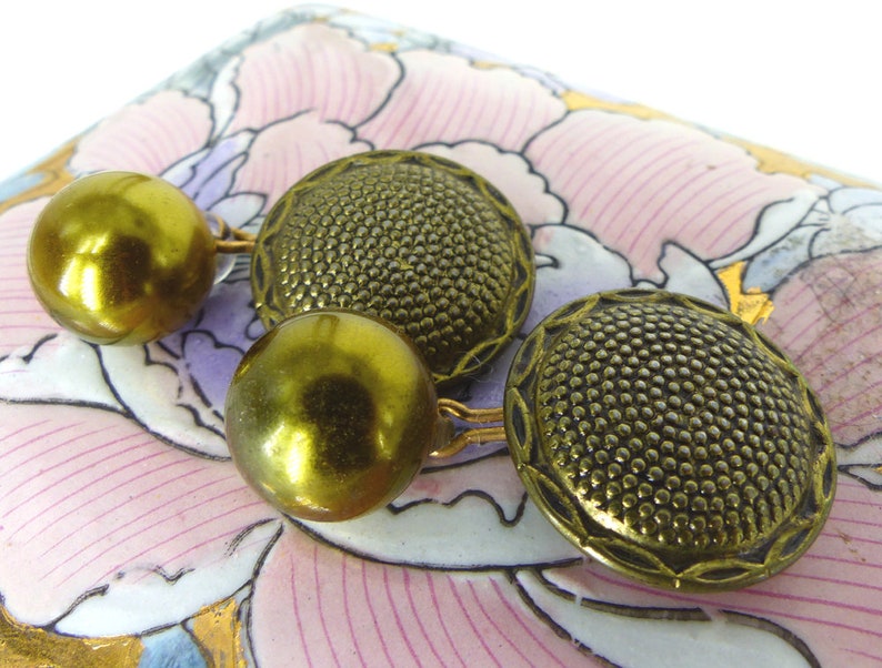 Antique Textured Brass Women's or Ladies Cufflinks With - Etsy