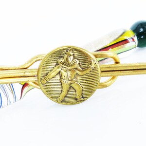 Antique Victorian Brass Court Jester Embellishment Brass Slip Style Tie ...