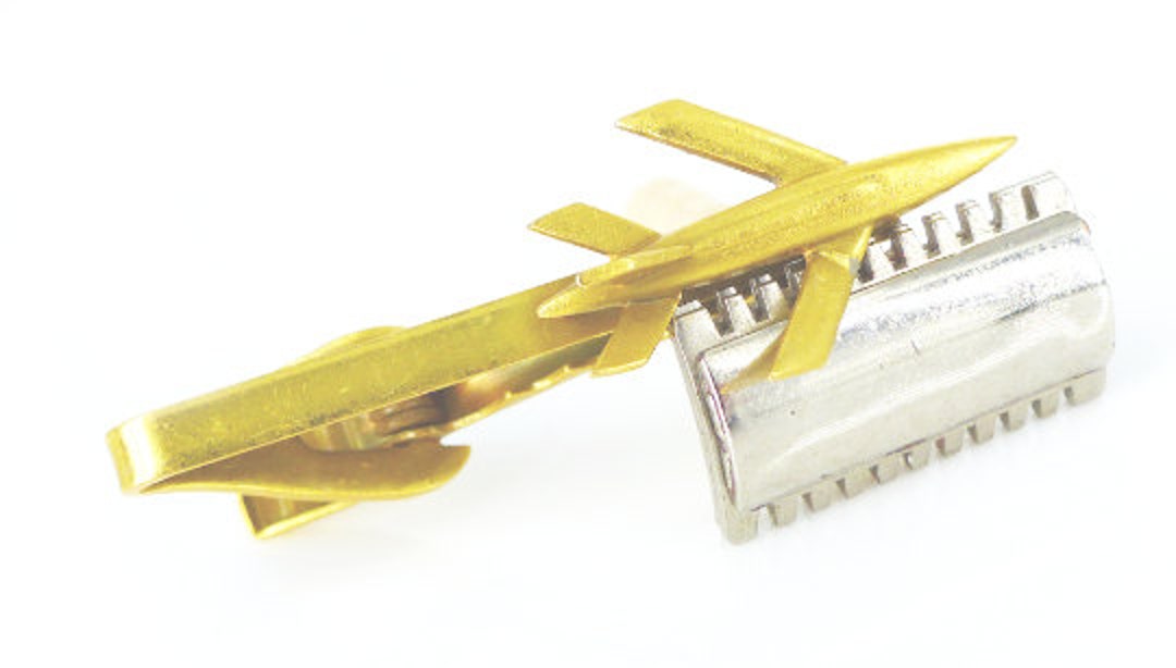 Vintage Brass Jet Plane Tie Bar / Tie Clip. Aviation Collector Gift ...
