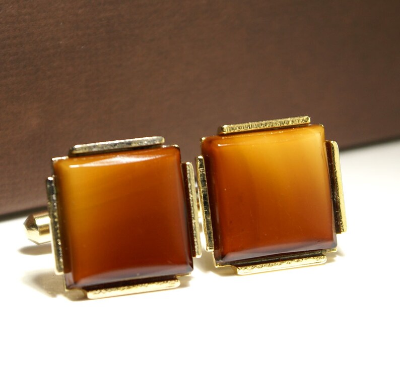 Polished Stone Caramel Statement Cufflinks for Women "chick Links". Own ...