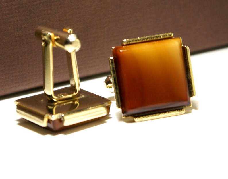 Polished Stone Caramel Statement Cufflinks for Women "chick Links". Own ...