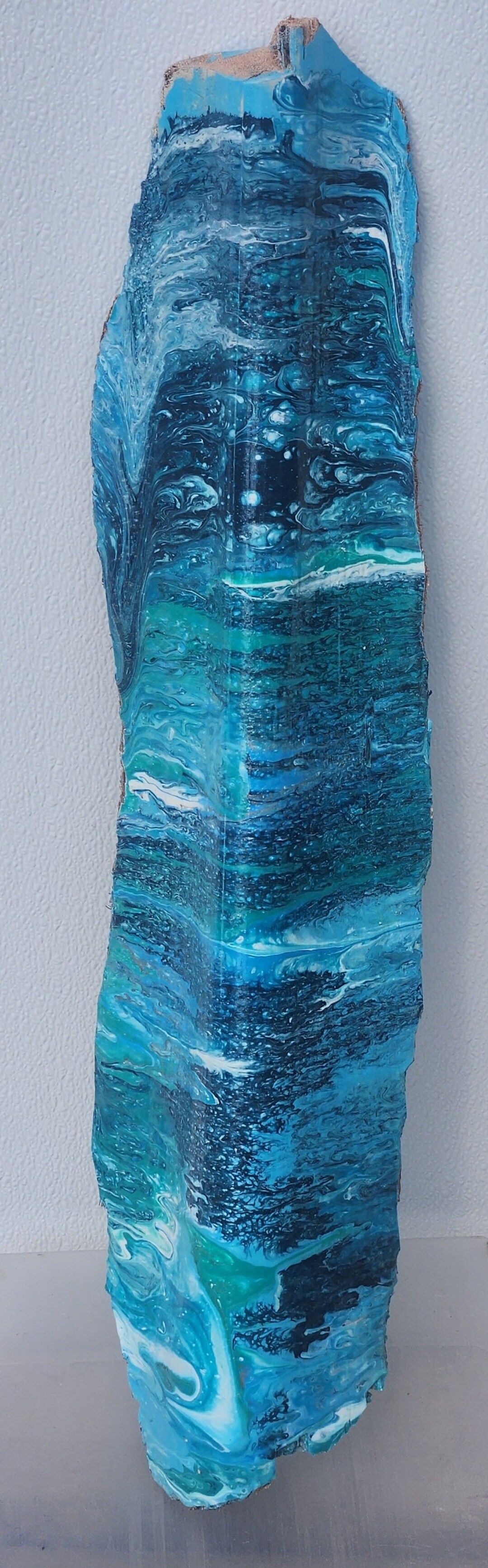 Ocean Wave Acrylic Pour Palm Painting - Etsy