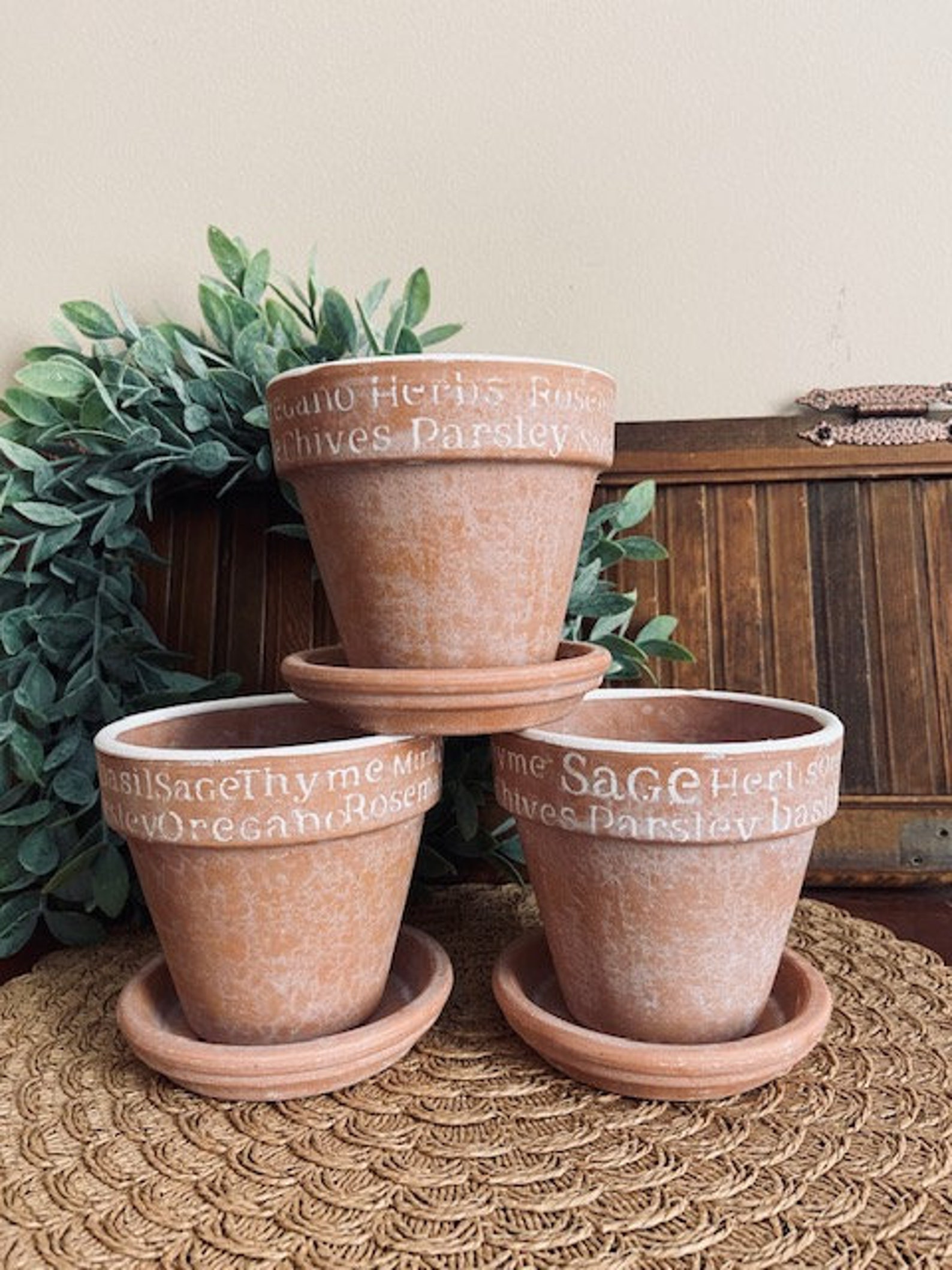 Herb Terracotta Pots Herb Planters | Etsy