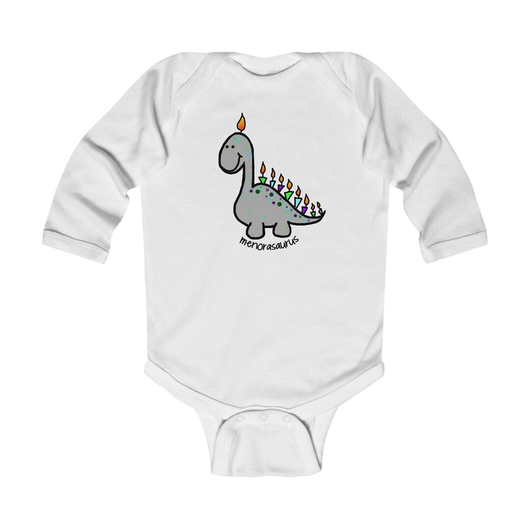 Menorasaurus Onesie Dino Lovers Baby's First Chanukah Infant Long ...