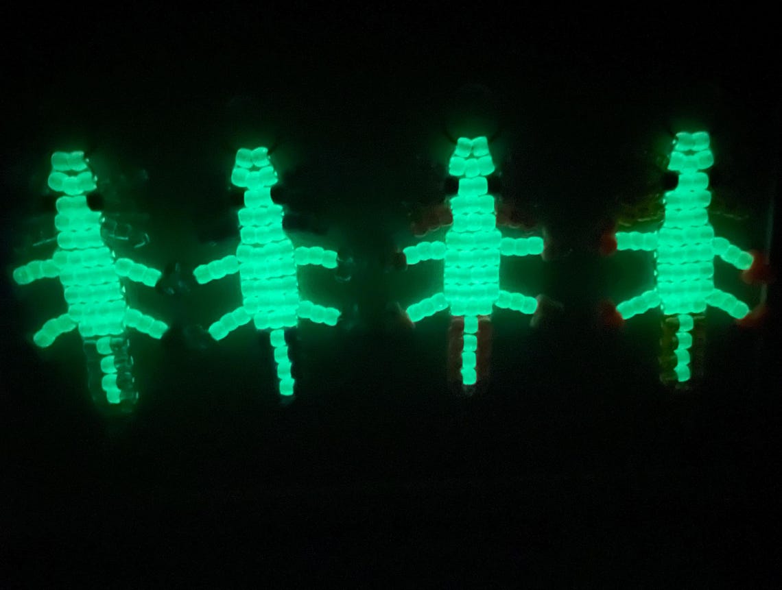 Beaded Axolotl Keychains | Color Changing | Glow in the Dark | Colorful ...