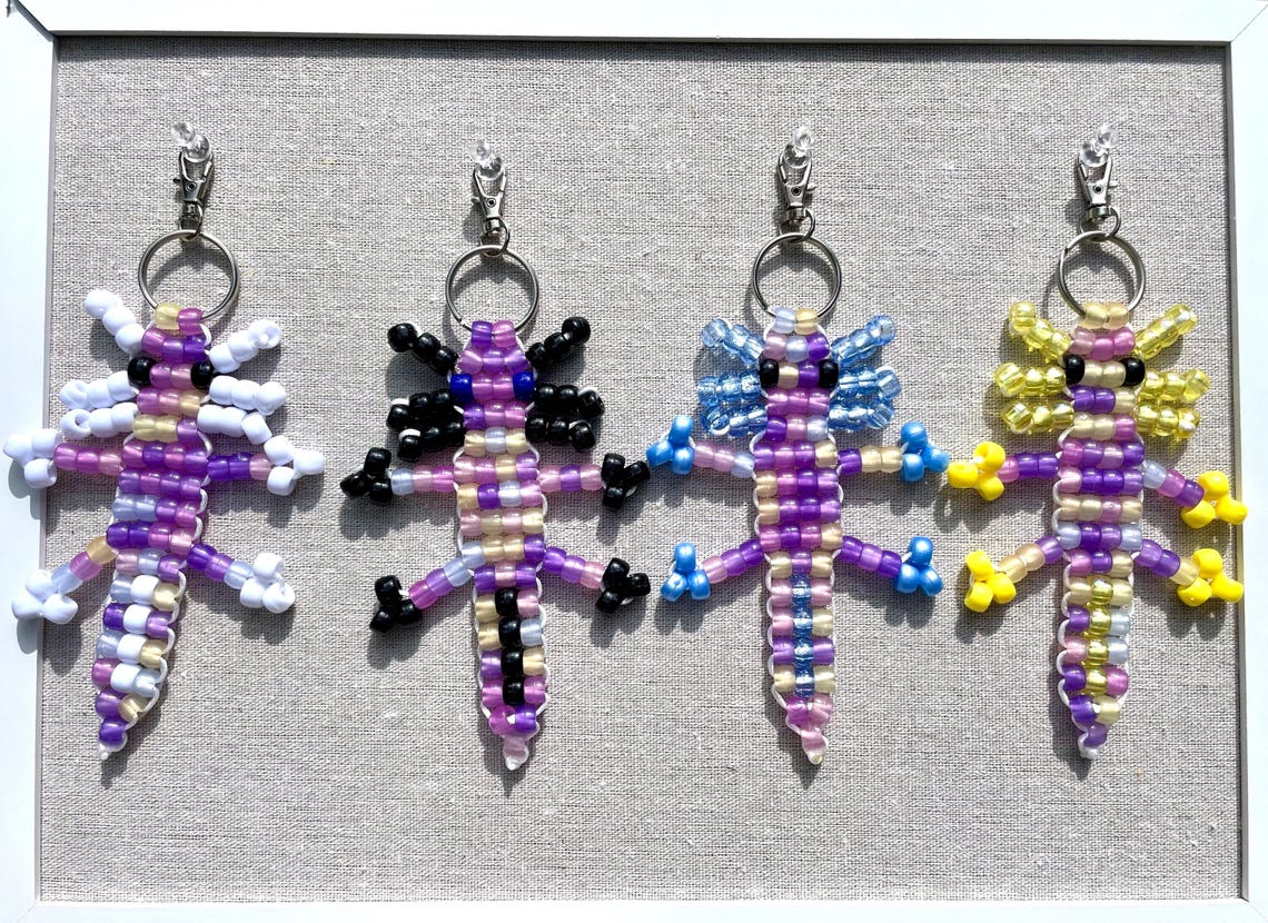 Beaded Axolotl Keychains | Color Changing | Glow in the Dark | Colorful ...