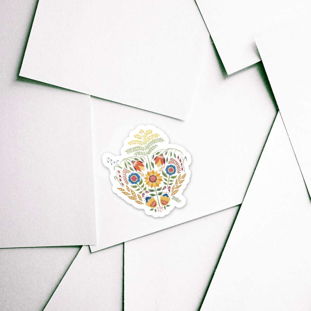 Folk Art Immaculate Heart of Mary: 2 Inch Vinyl Sticker, Catholic ...