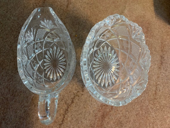 Duncan Miller EAPG panel Diamond Block Sugar and Creamer Set Sets ...