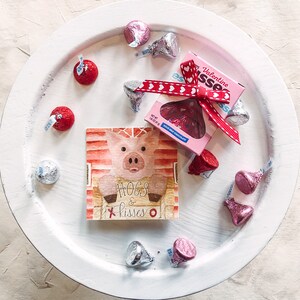 Hogs and Kisses Kids Printable Pig Valentines Day Card for the ...