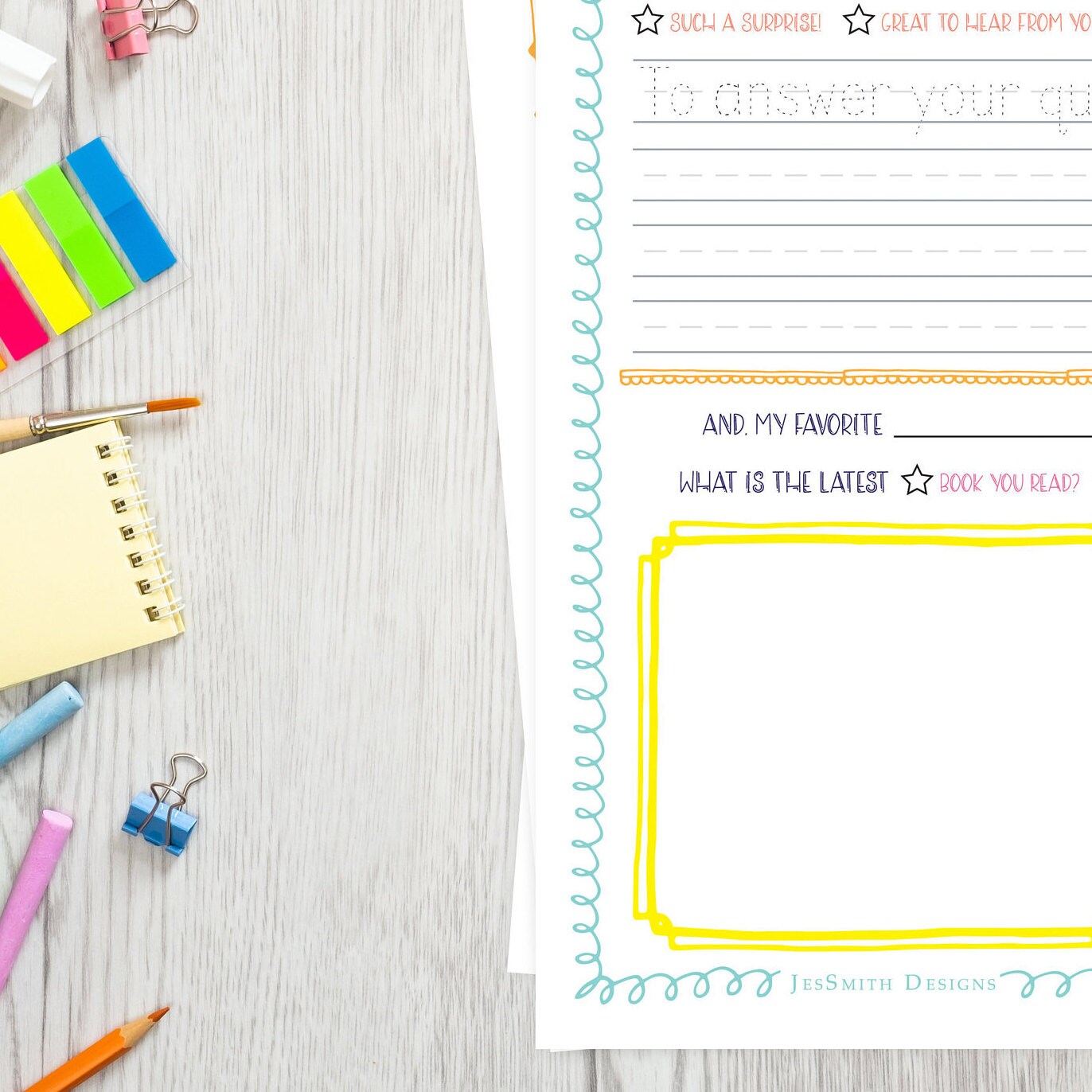 Write on Back Letter Guide RESPONSE Template for Modern Day - Etsy