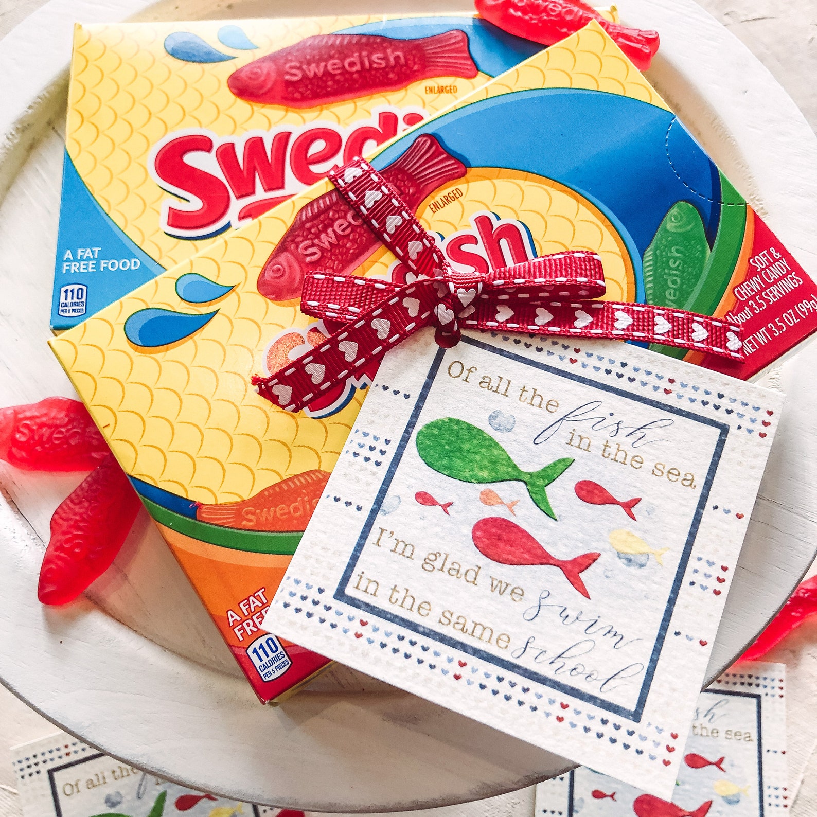 Sweedish Fish Valentines Day Printable, Valentines Card, Class Cards ...