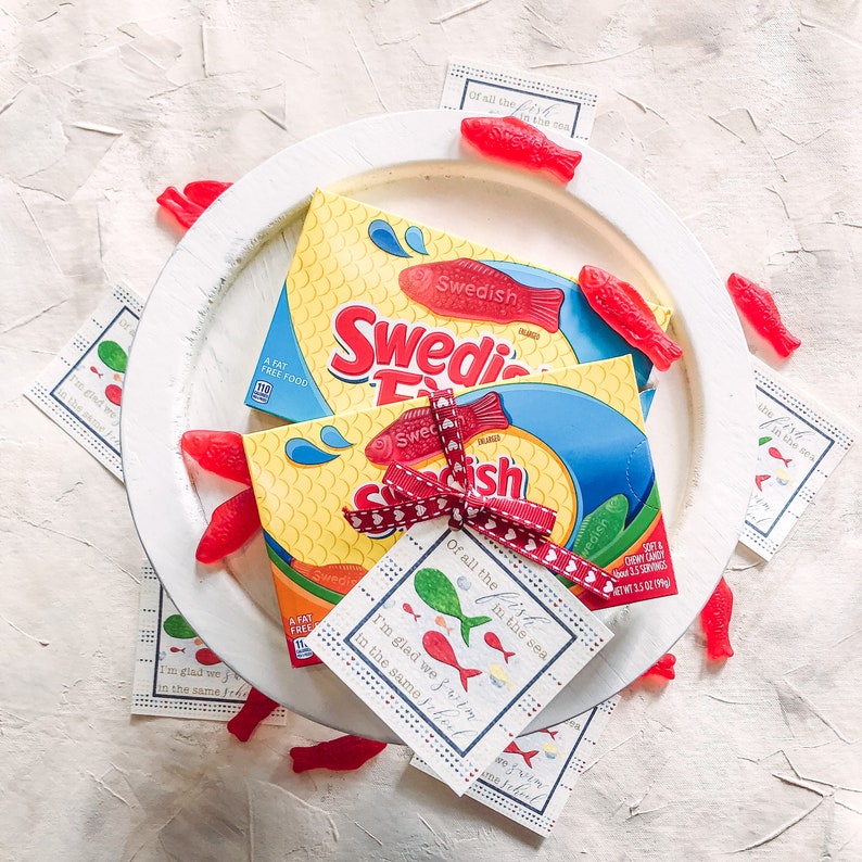 Sweedish Fish Valentines Day Printable, Valentines Card, Class Cards ...