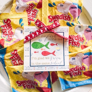 Sweedish Fish Valentines Day Printable, Valentines Card, Class Cards ...