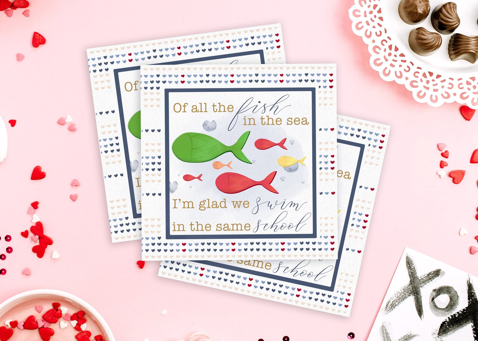 Sweedish Fish Valentines Day Printable, Valentines Card, Class Cards ...