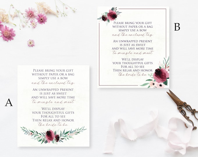 Bridal Shower Wine Theme Unwrapped Shower Unwrapped Poem Rustic Shower ...