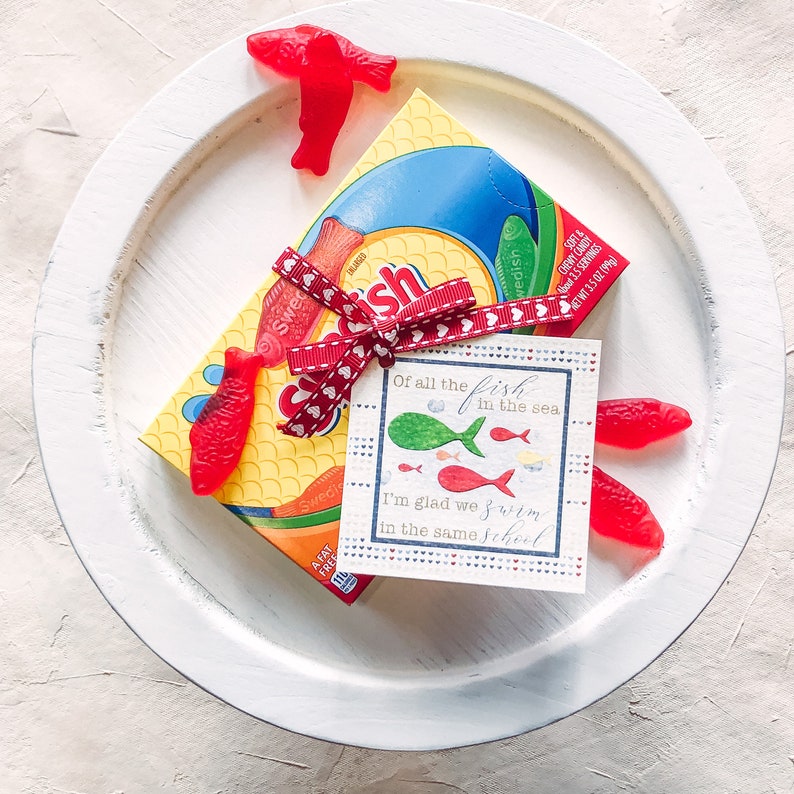 Sweedish Fish Valentines Day Printable, Valentines Card, Class Cards ...