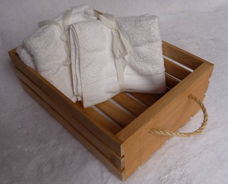 White Cedar Decorative Crate With Handles 9w X - Etsy