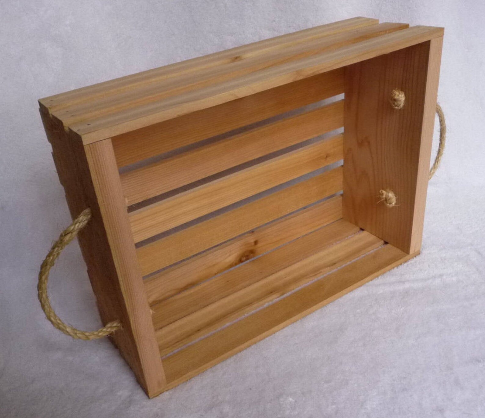 White Cedar Decorative Crate With Handles 9w X - Etsy