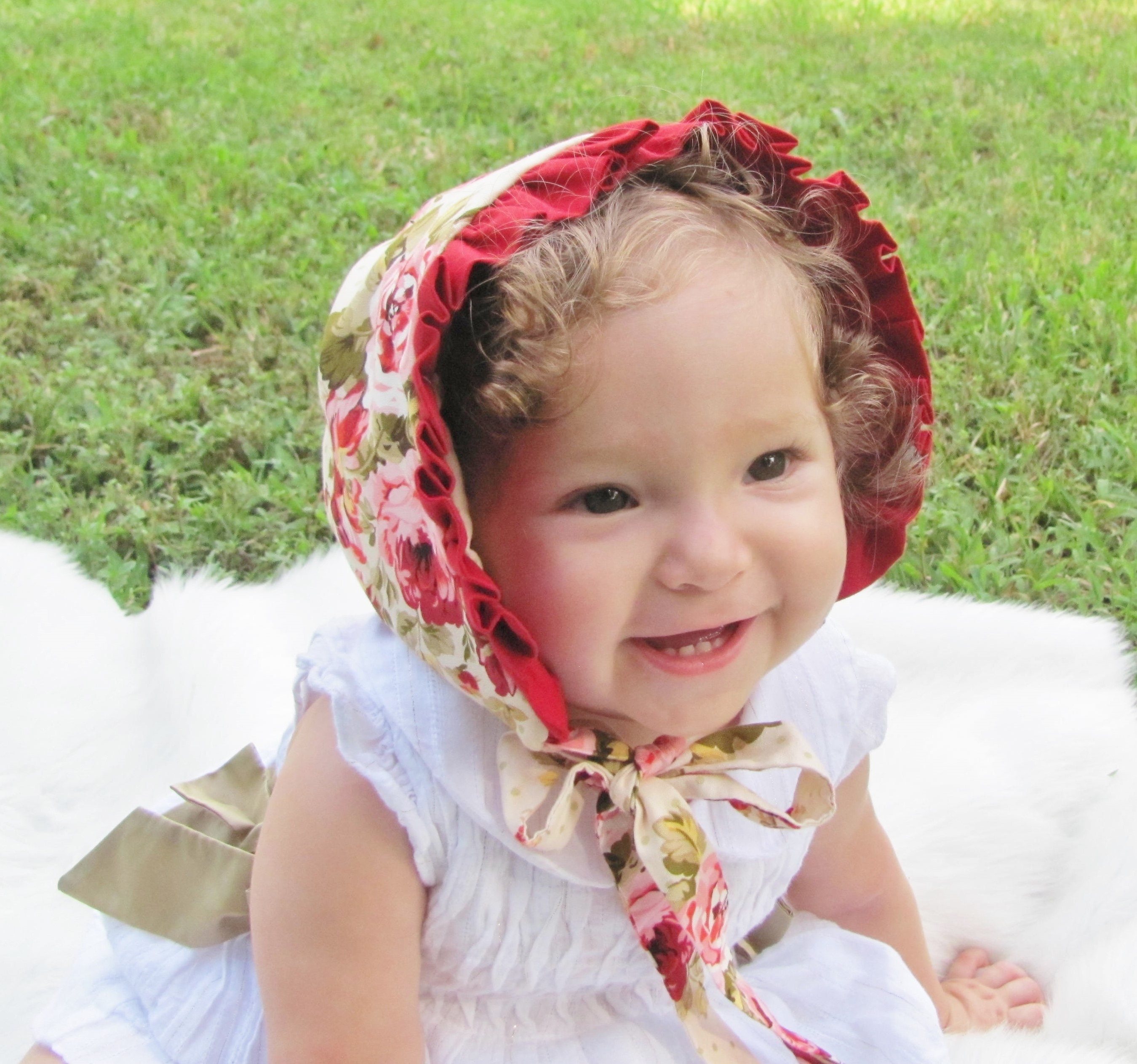 Baby Bonnet / Ruffle Bonnet / Sun Bonnet / Floral Bonnet - Etsy
