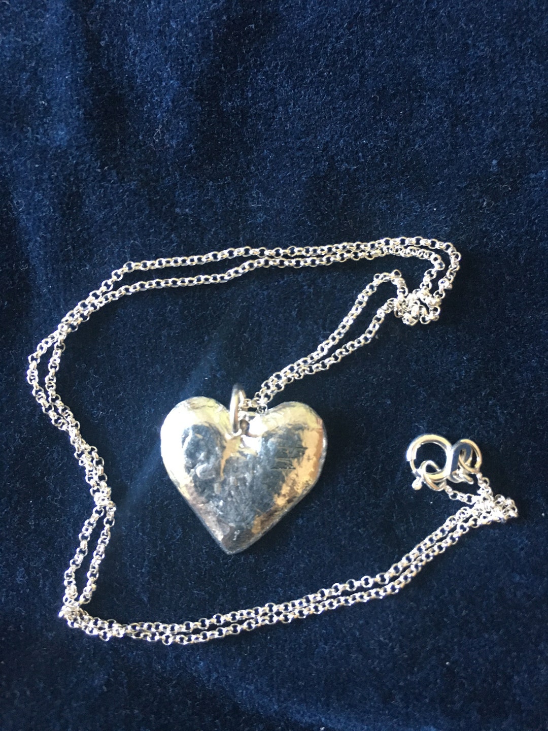 Heart Pendant With Chain, Pewter Heart, Pewter Heart Pendant, Hand-cast ...