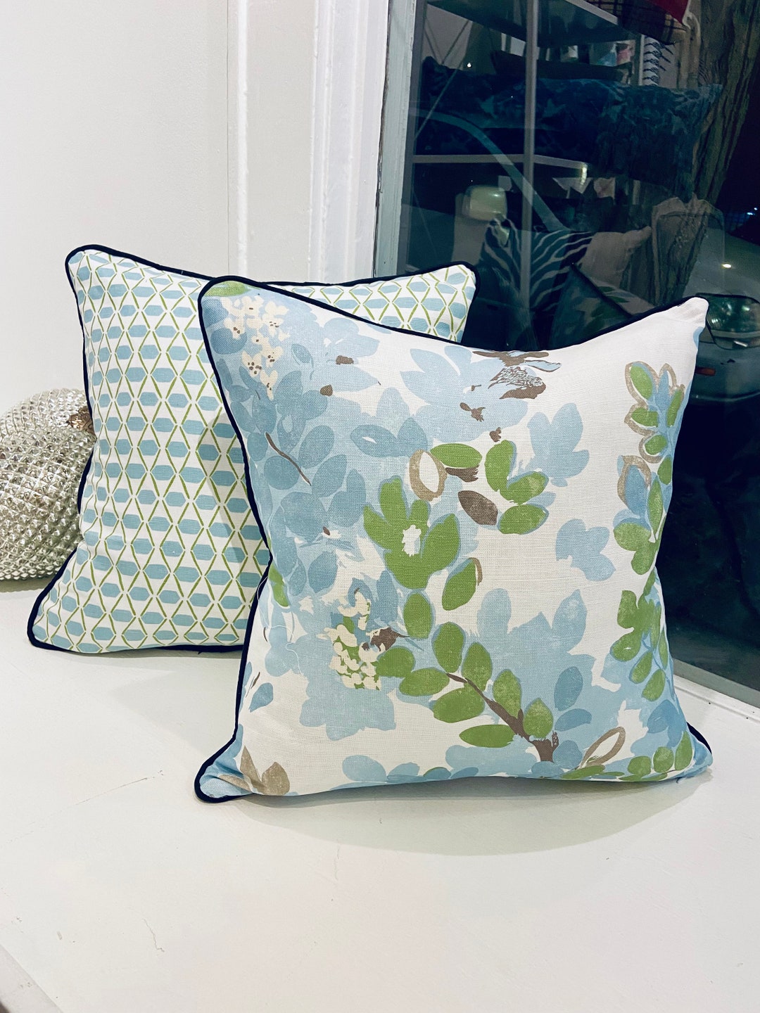 One Floral and One Geometric Pricing is per Pillow - Etsy