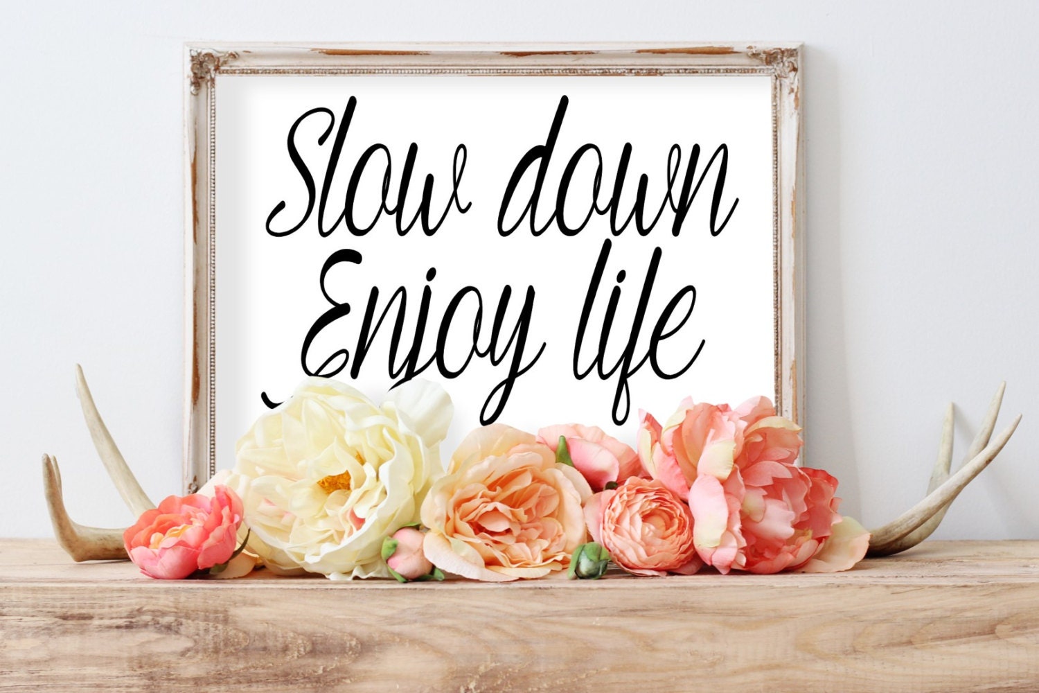 Slow Down Enjoy Life Printable Inspirational Quote - Etsy