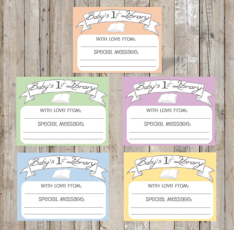 Book Plate - Instant Download - Print at Home - Baby Shower Book Plate ...