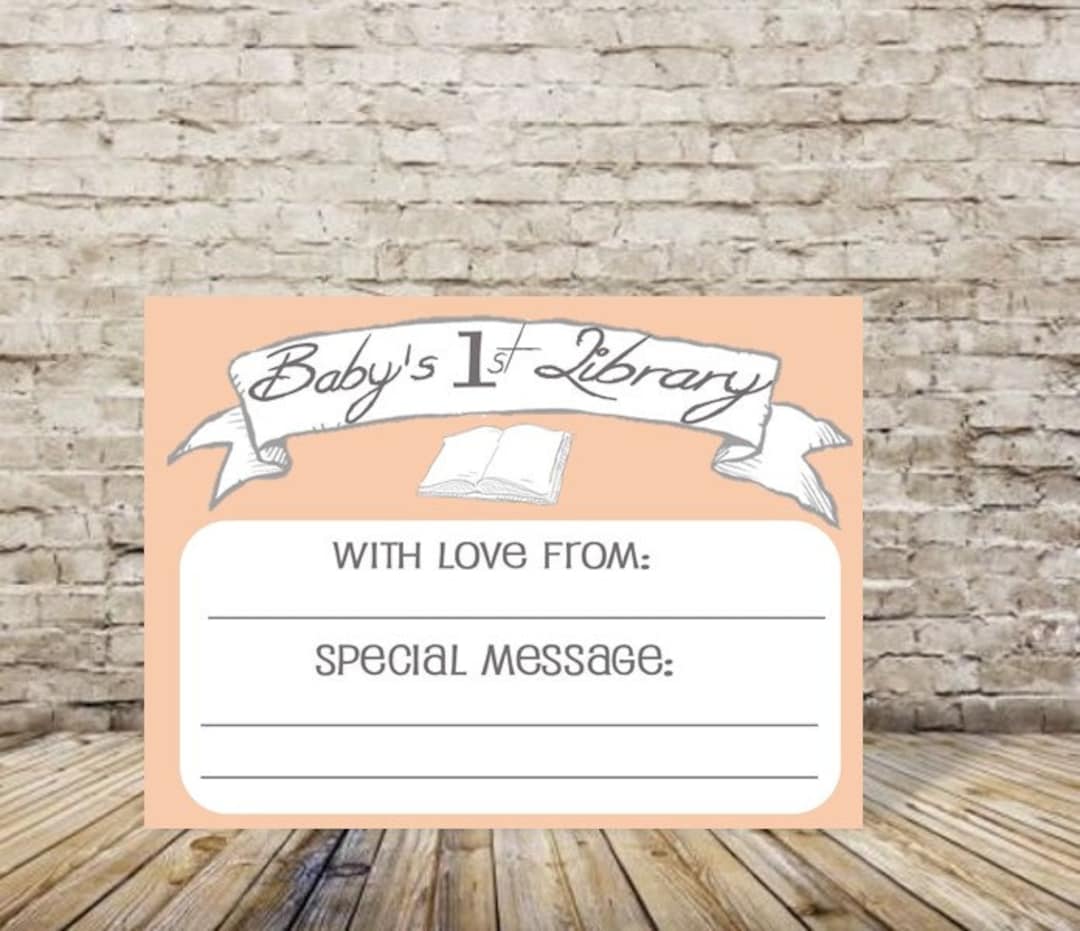 Book Plate - Instant Download - Print at Home - Baby Shower Book Plate ...