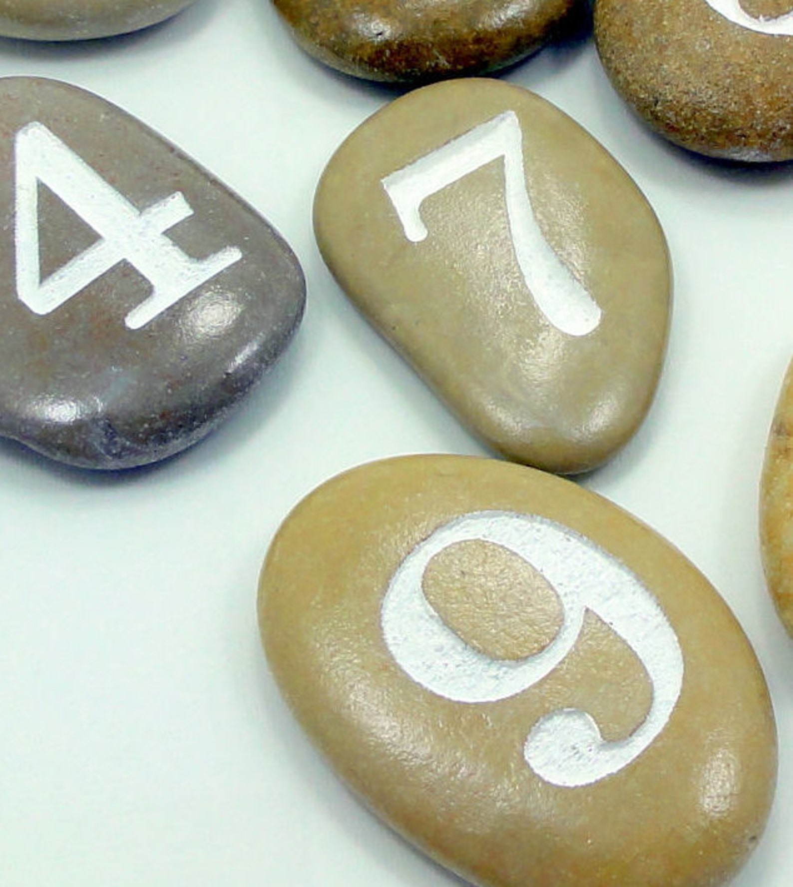 Engraved Stone numbers for Kids Montessori method engraved | Etsy