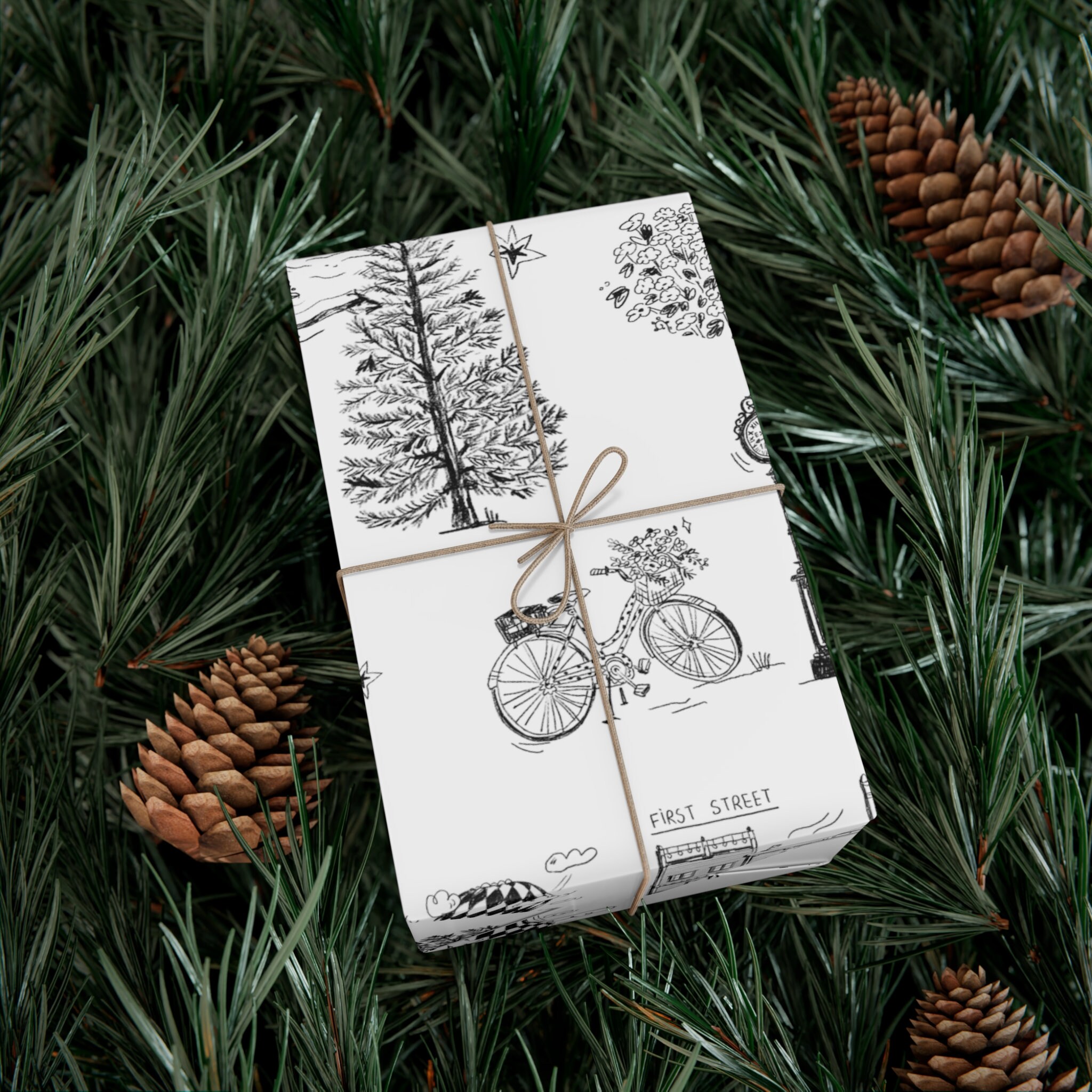 Snohomish Gift Wrap Wrapping Paper Small Town Christmas Holiday ...