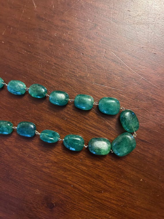 Elegant Single-Stranded Necklace with Large Tumbled D… - Gem