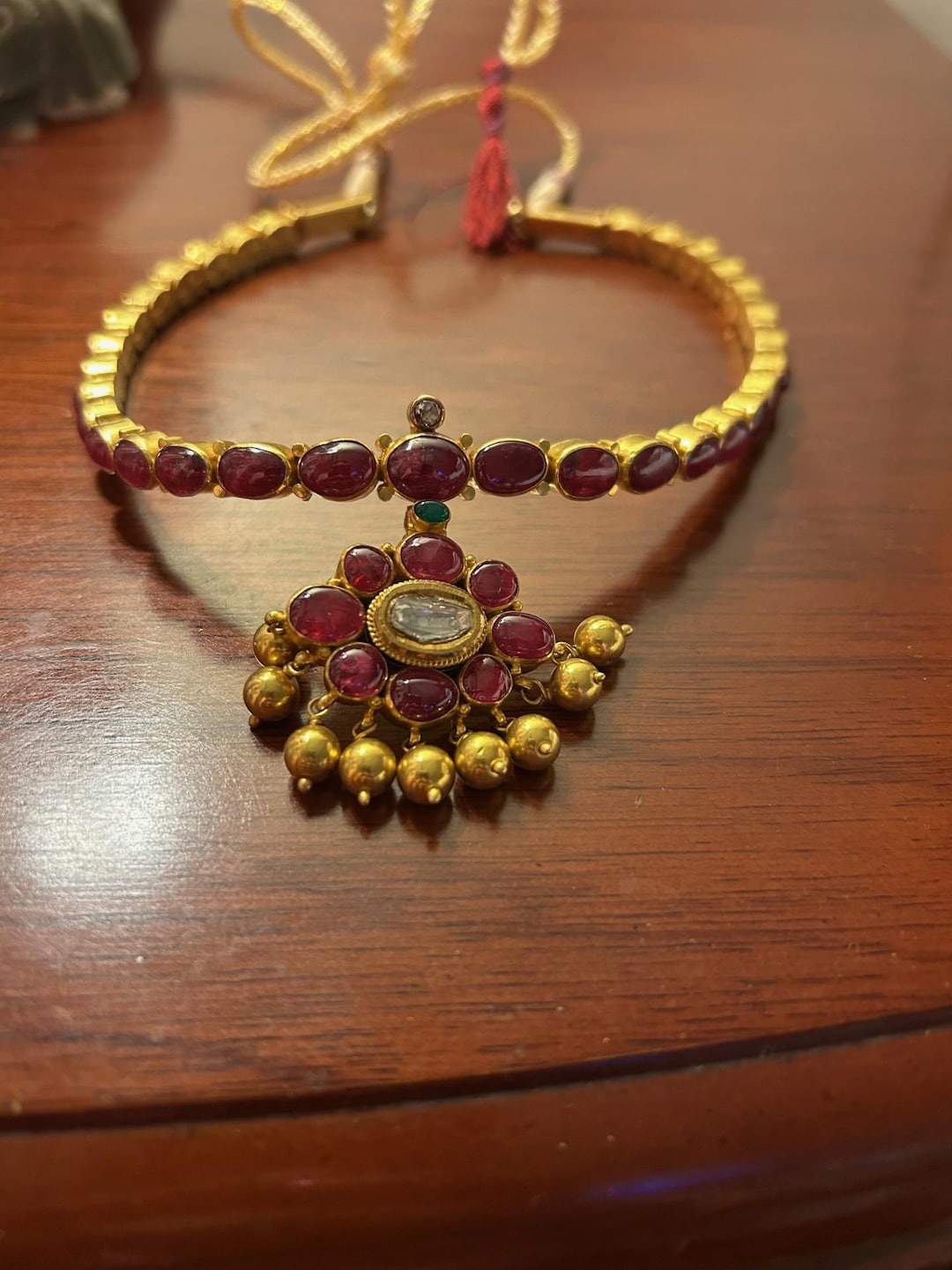An Exquisite Heirloom: Pure Gold Vintage Chettinad Adigai With Burmese ...