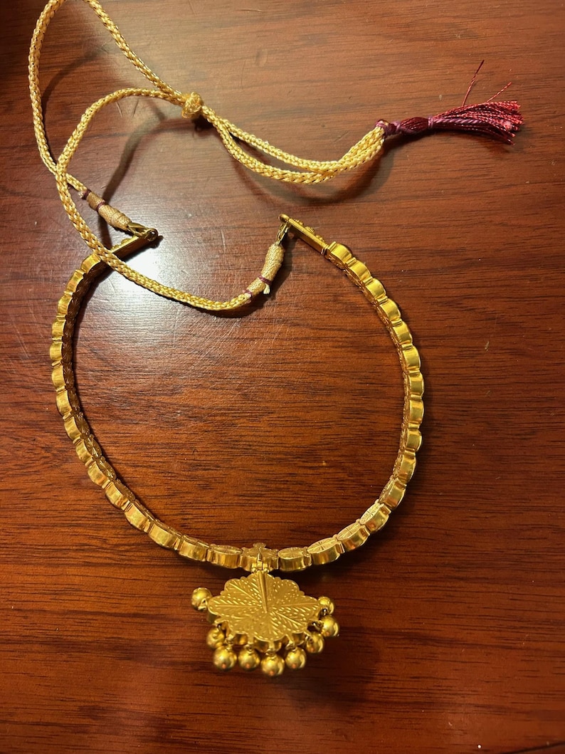 An Exquisite Heirloom: Pure Gold Vintage Chettinad Adigai With Burmese ...