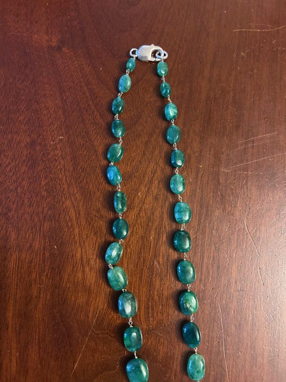 Elegant Single-Stranded Necklace with Large Tumbled D… - Gem