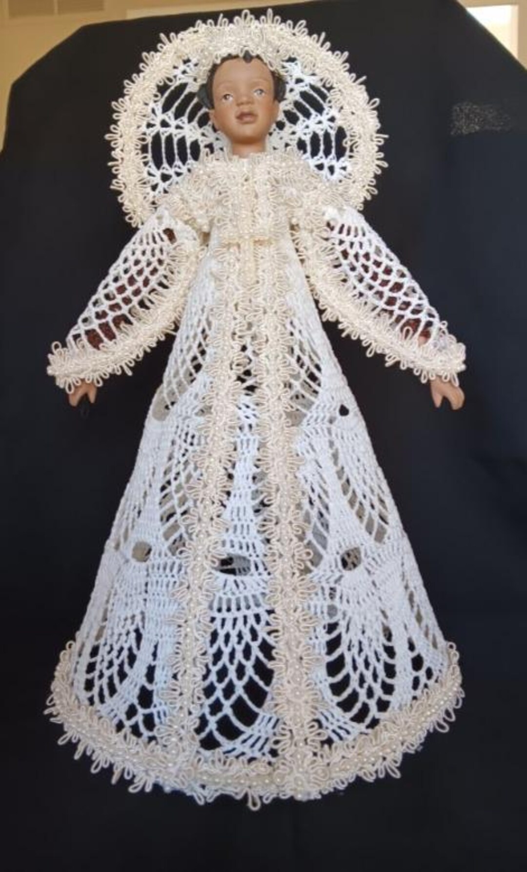 Crocheted Porcelain Black Angel - Etsy