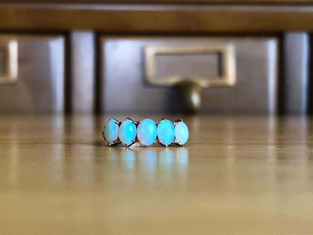 Antique Opal Ring Victorian Era 14k Gold Size 6 1/4 Sizable October ...