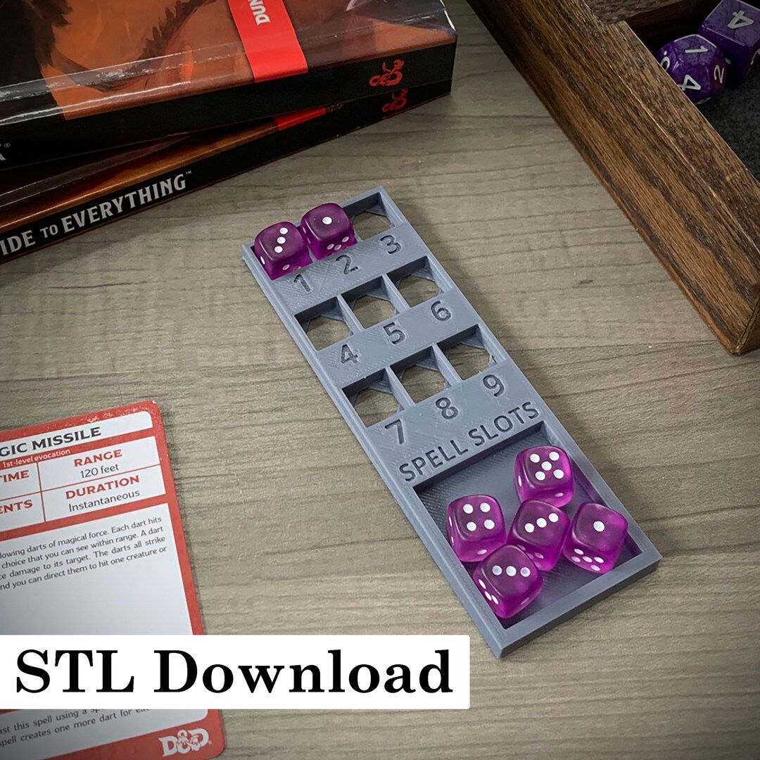 Spell Slot Tracker - STL Download - for D&D Spell Tracking. Uses 12mm ...