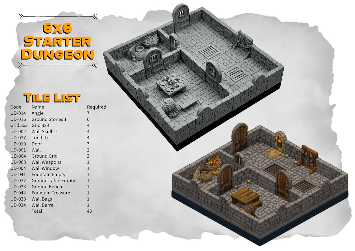 Dungeon Blocks Ultimate Dungeon Tiles - READY TO SHIP - Pre-designed ...