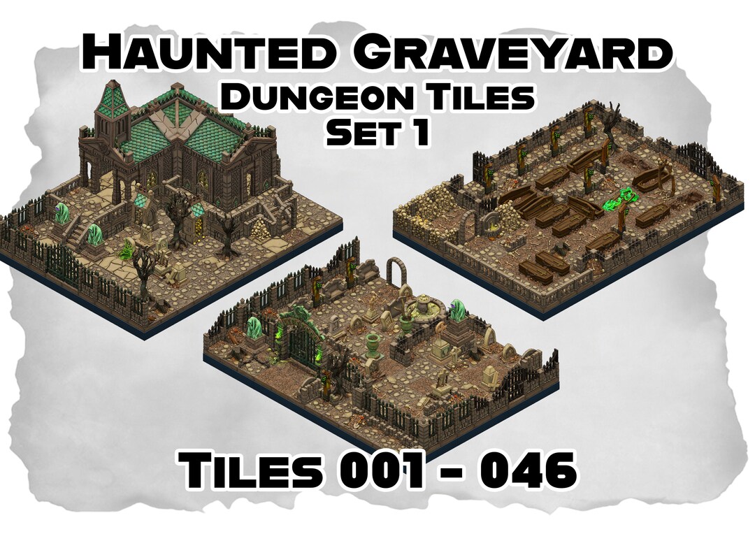 Dungeon Blocks Haunted Graveyard Tiles - Individual Basic Tiles - for D ...