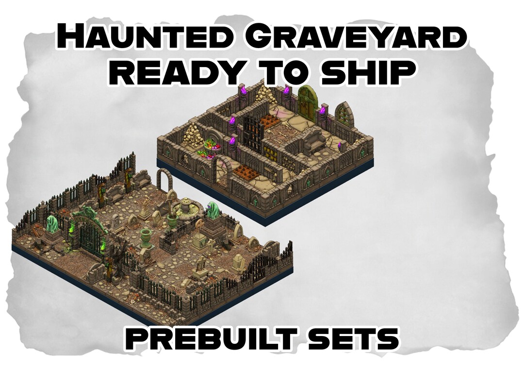 Haunted Graveyard | READY TO SHIP | Dungeon Blocks Tiles Pre-designed ...